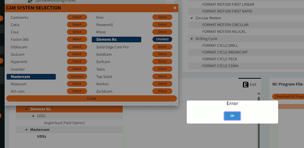 Can't unselect Siemens NX CAM - postdeveloper (English) - MANUSpost ...